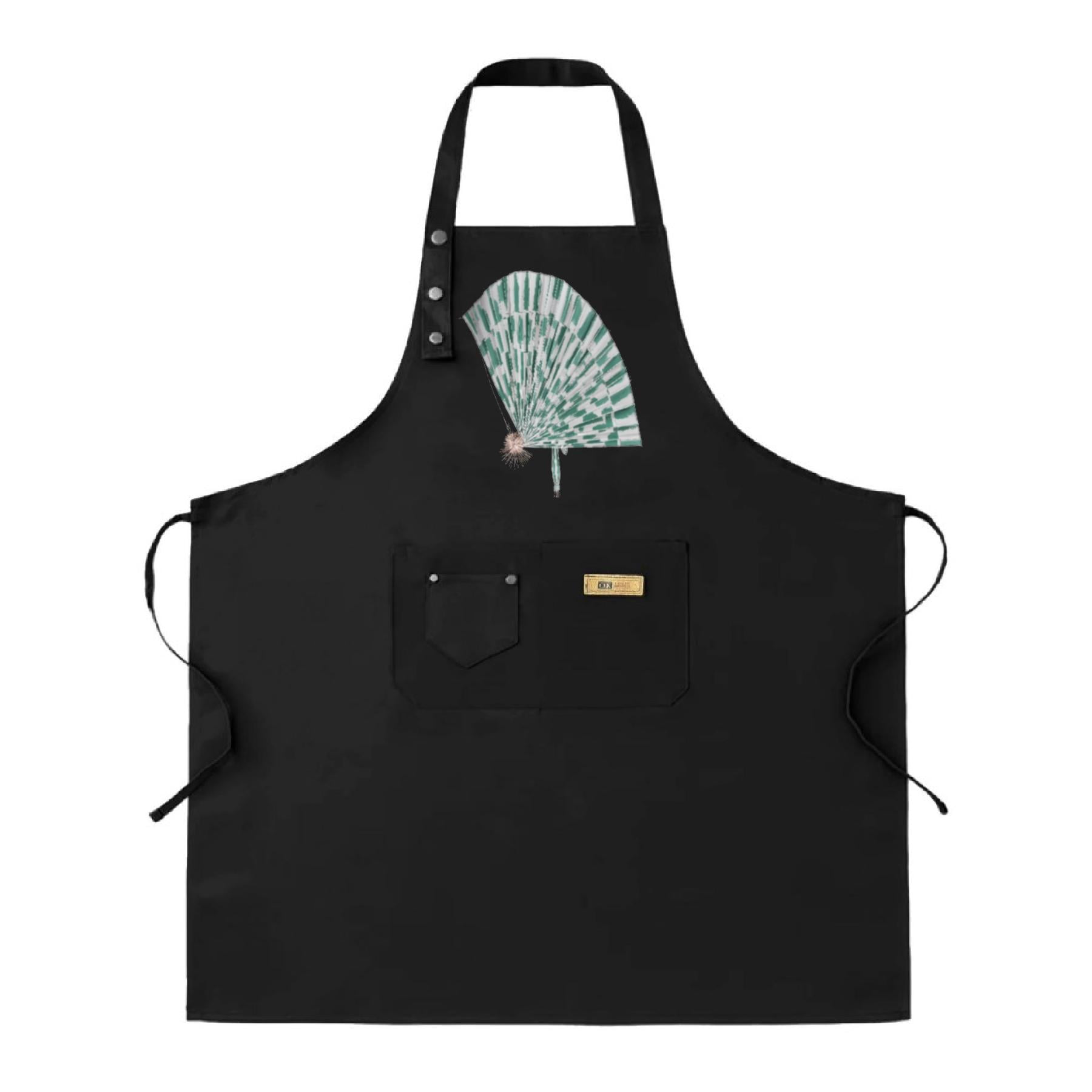2 Pack Adjustable Bib Apron Set - Stylish Black Apron with Decorative ...