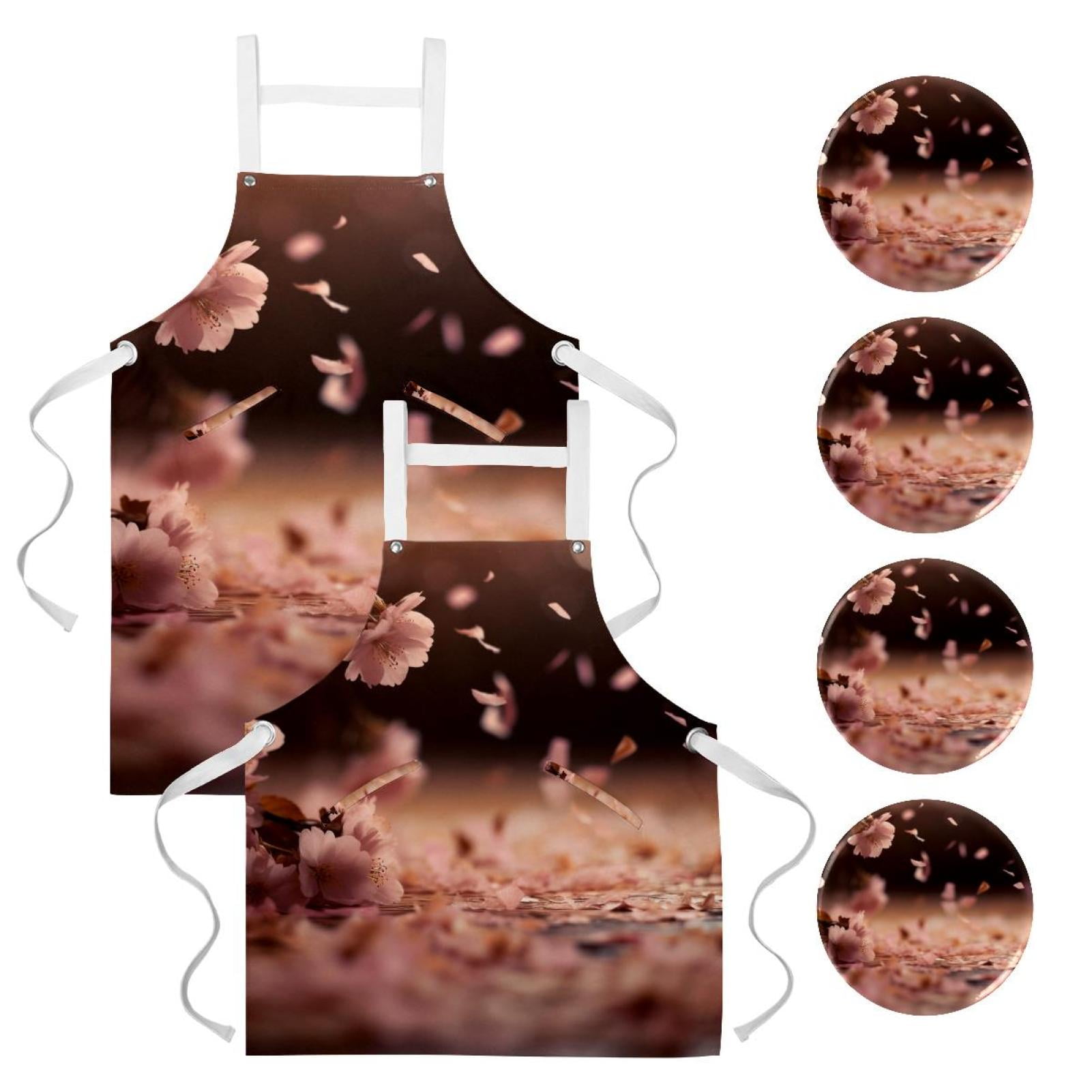 2 Pack Adjustable Bib Apron Waterdrop Resistant with Adjustable with 2 Pockets,4 Badges,Cooking ...