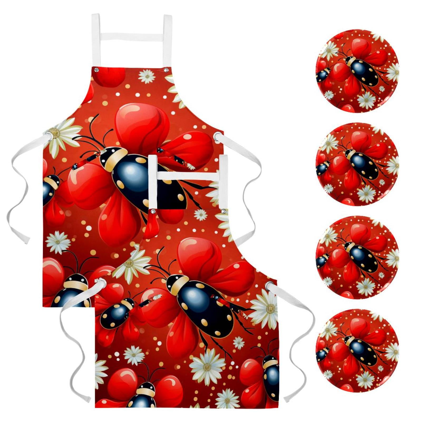 2 Pack Adjustable Bib Apron Waterdrop Resistant with Adjustable with 2 ...