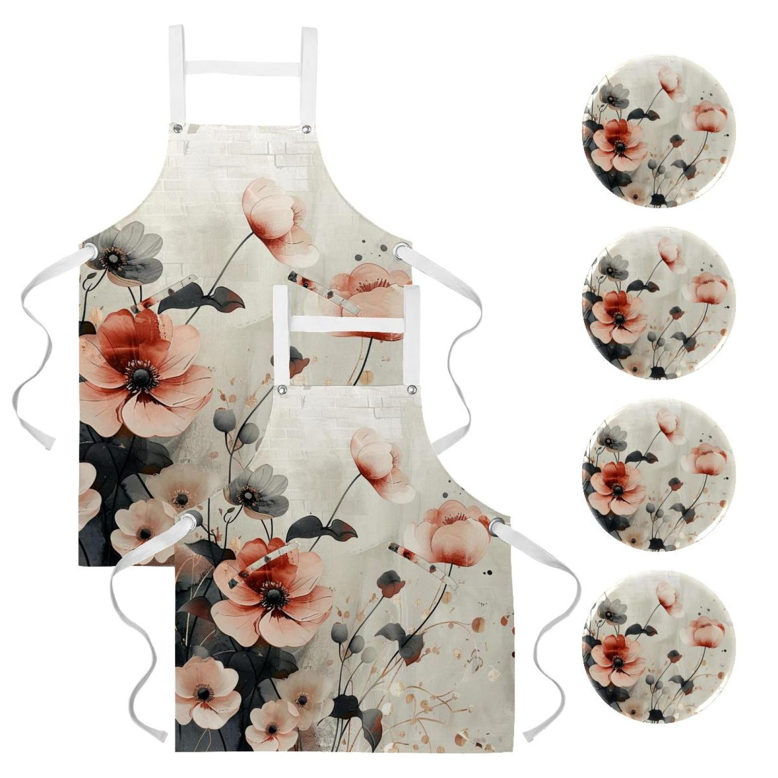 2 Pack Adjustable Bib Apron Waterdrop Resistant with Adjustable with 2 ...