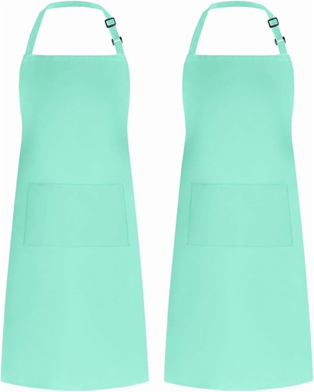 2 Pack Adjustable Bib Apron Waterdrop Resistant with 2 Pockets Cooking ...