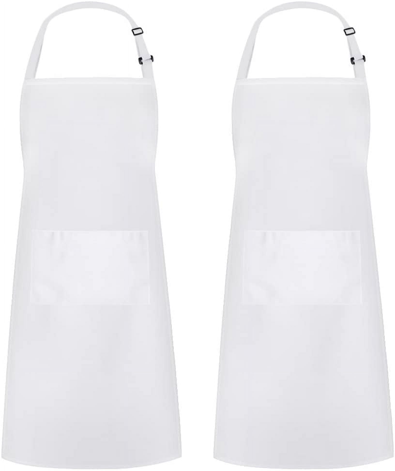 2 Pack Adjustable Bib Apron Waterdrop Resistant with 2 Pockets Cooking ...