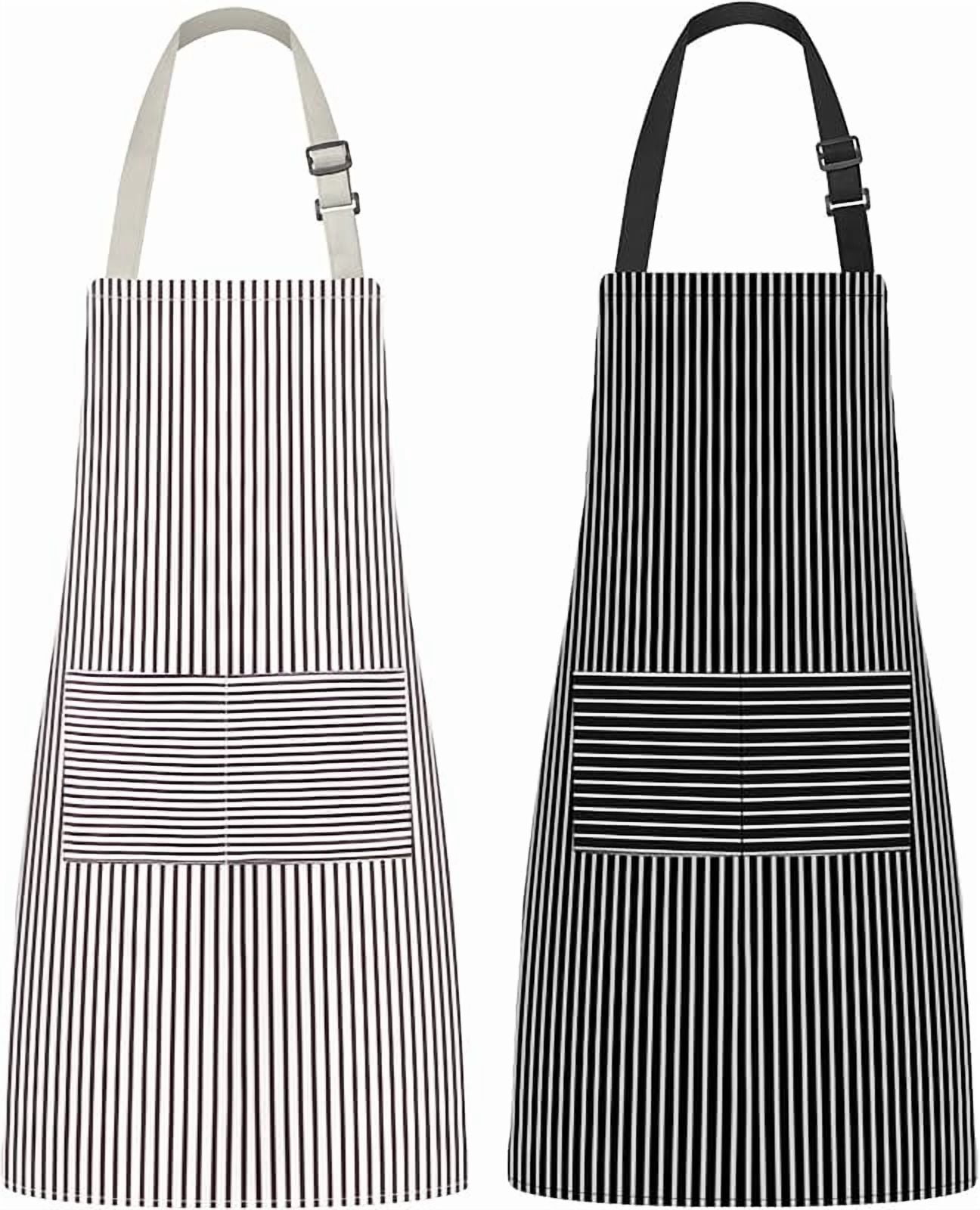 2 Pack Adjustable Bib Apron Waterdrop Resistant with 2 Pockets Cooking ...