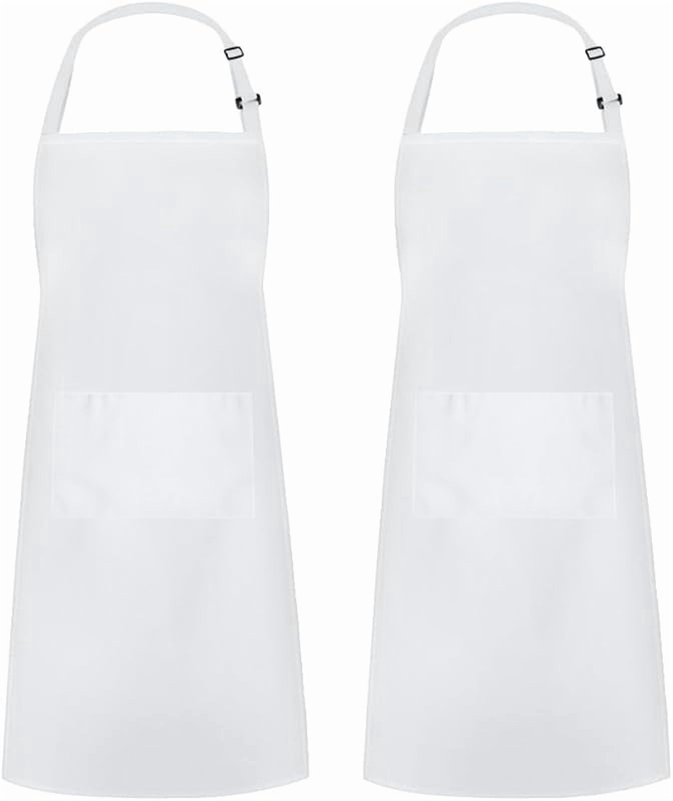 2 Pack Adjustable Bib Apron Waterdrop Resistant with 2 Pockets Cooking ...