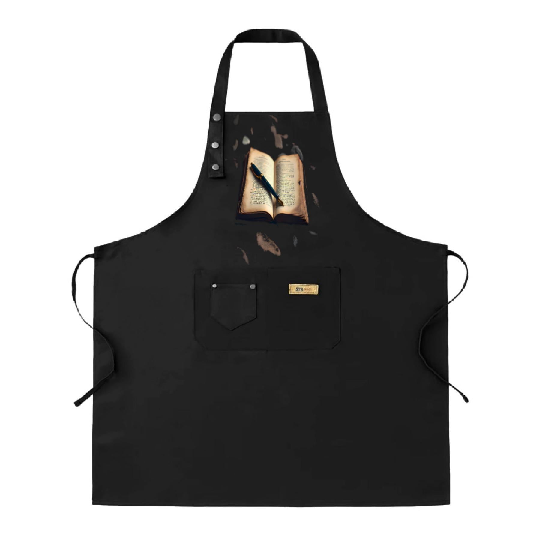 2 Pack Adjustable Bib Apron for Cooking - Black with Decorative Open ...