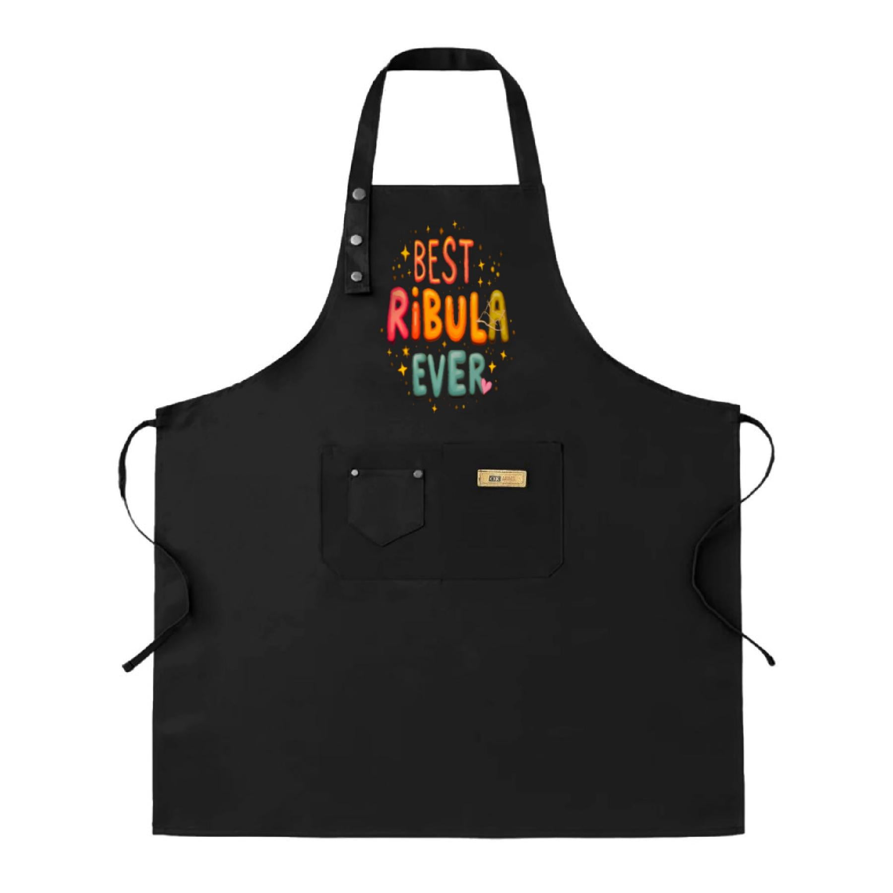 2 Pack Adjustable Bib Apron for Cooking - Features Colorful ' BEST RIBULA EVER ' Design & 2 ...