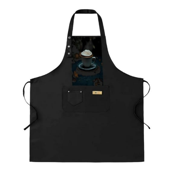 2 Pack Adjustable Bib Apron for Men & Women - Black with Coffee Bean ...