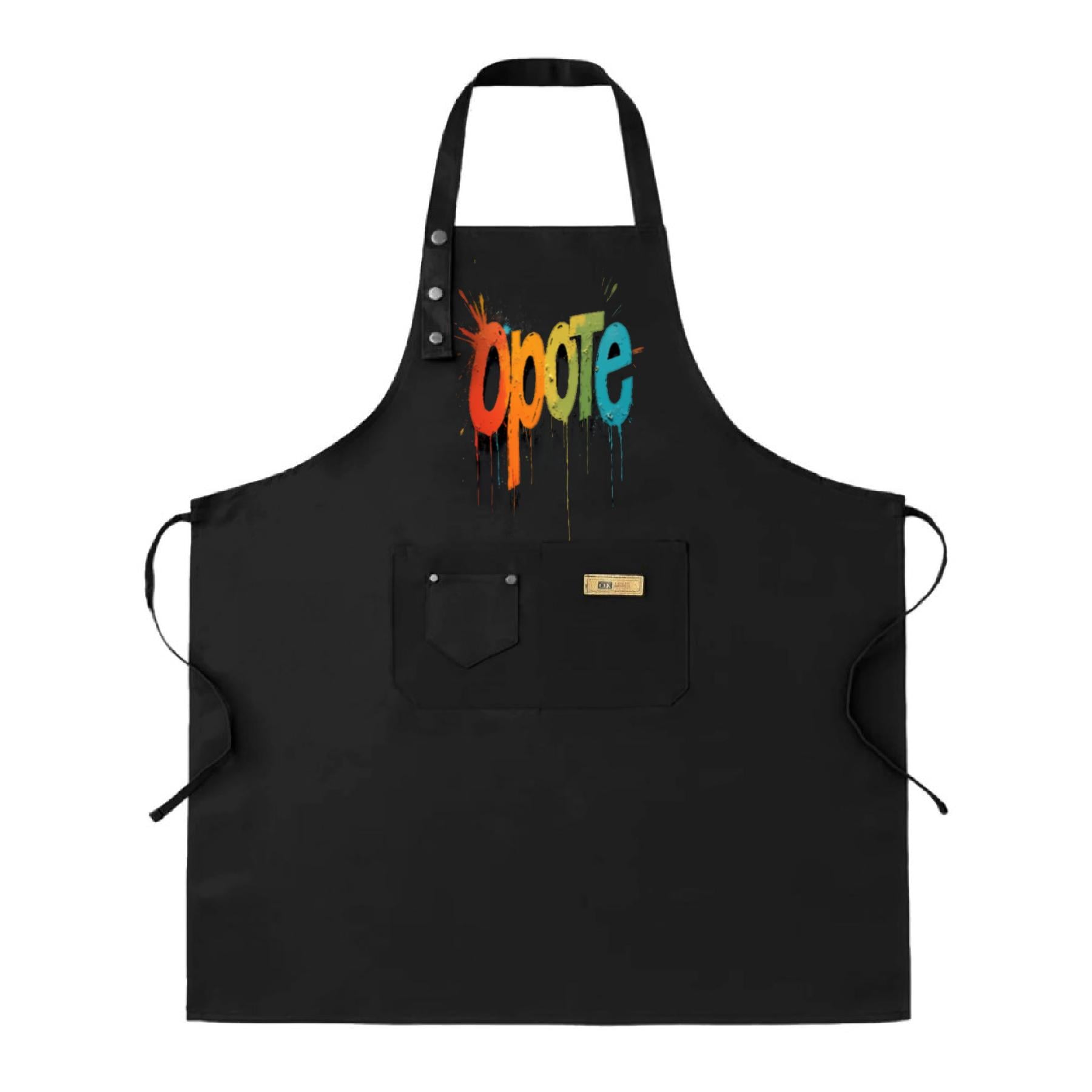 2 Pack Adjustable Bib Apron for Men & Women - Black with Colorful ...