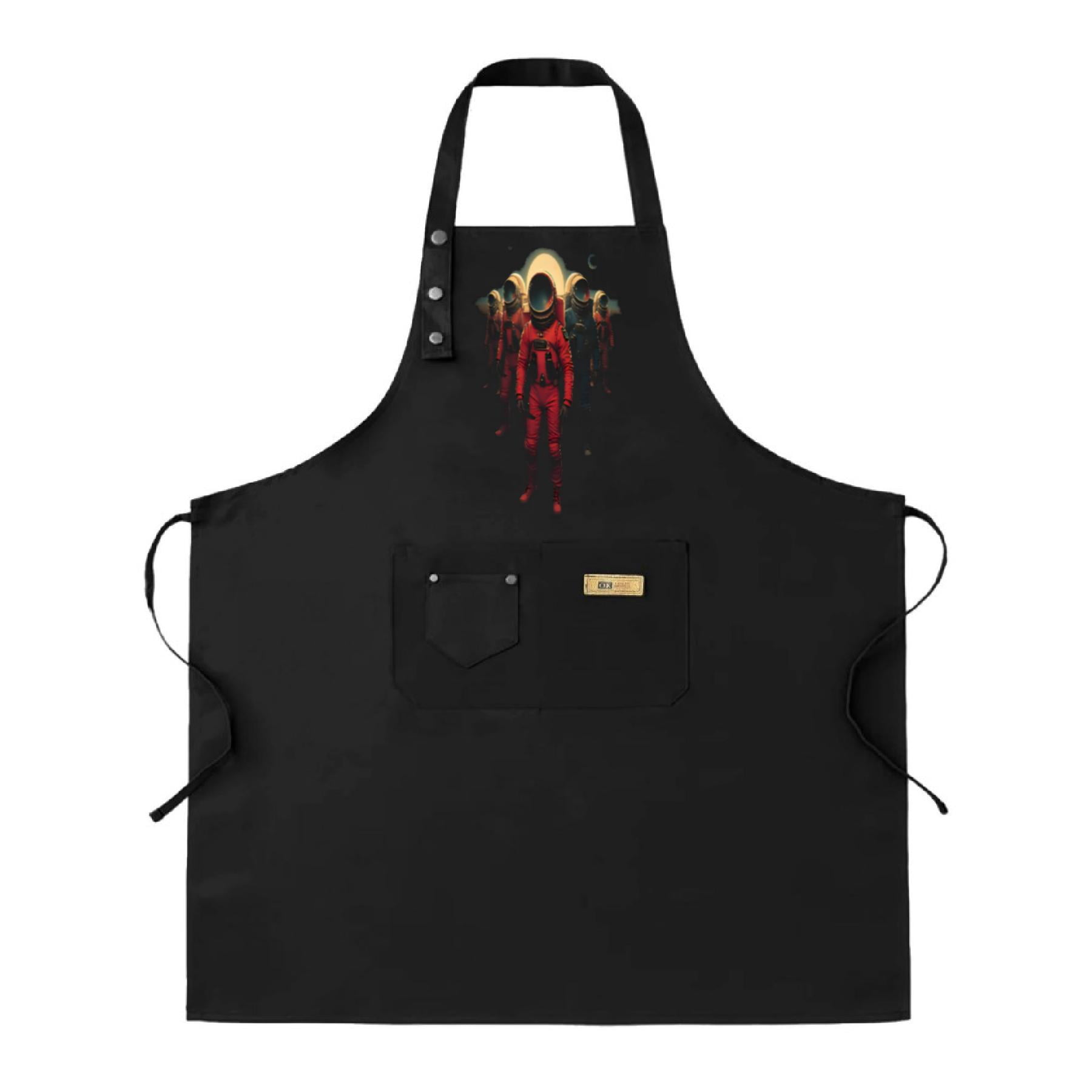 2 Pack Adjustable Bib Apron with 2 Pockets - Black Apron featuring Red ...