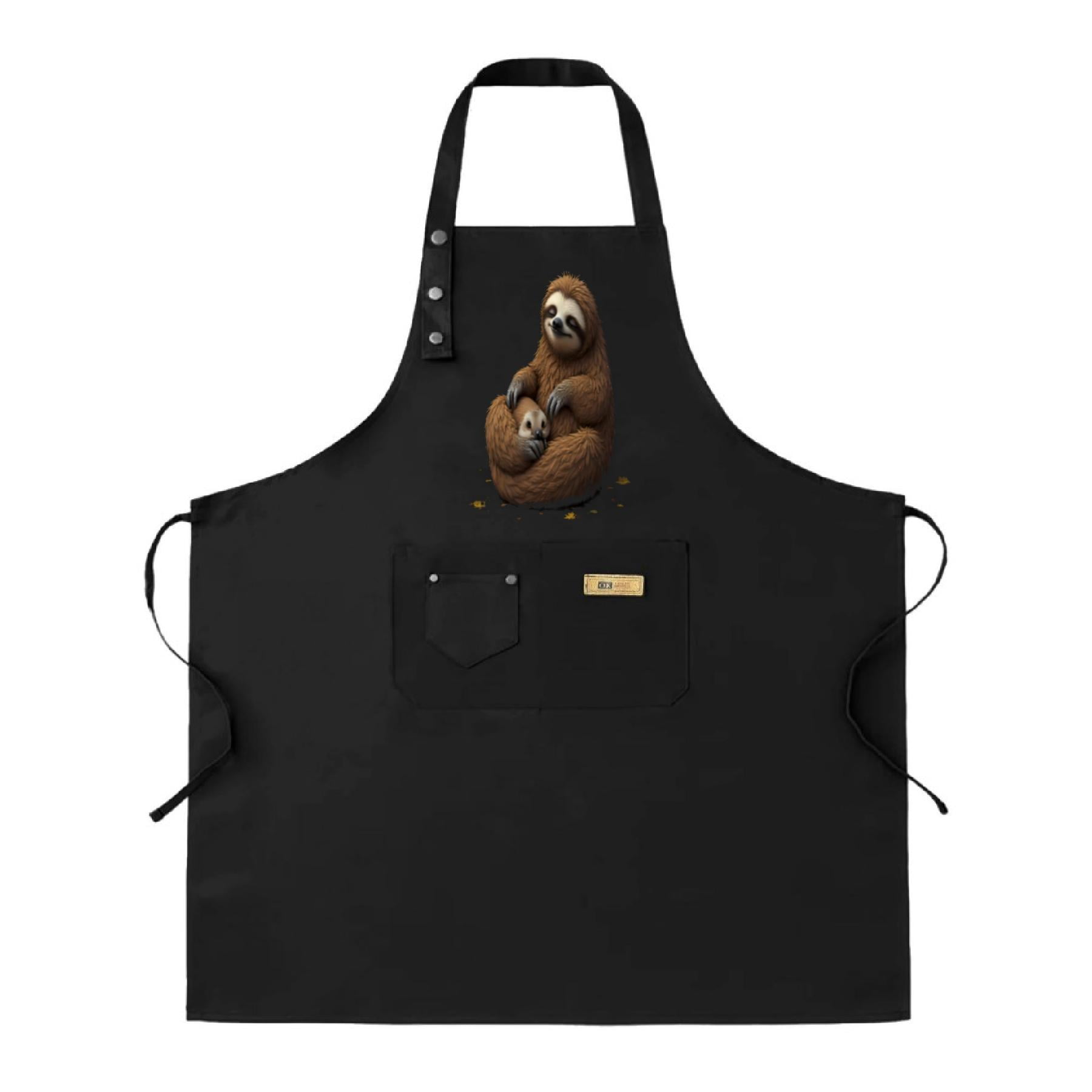 2 Pack Adjustable Bib Apron with 2 Pockets - Cute Sloth Design Perfect ...