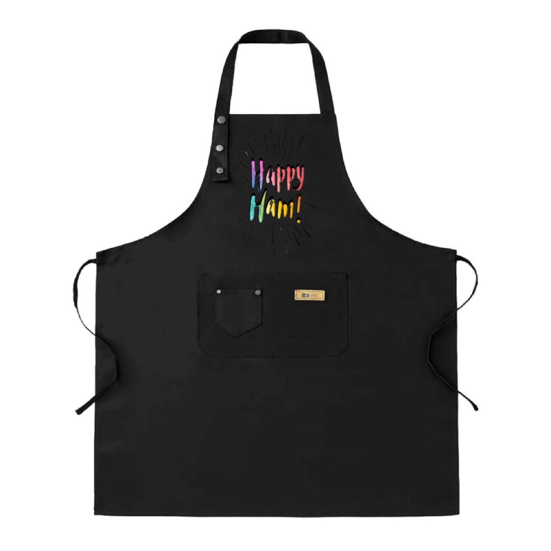 2 Pack Adjustable Bib Apron with 2 Pockets - Fun ' Happy ' Design in ...