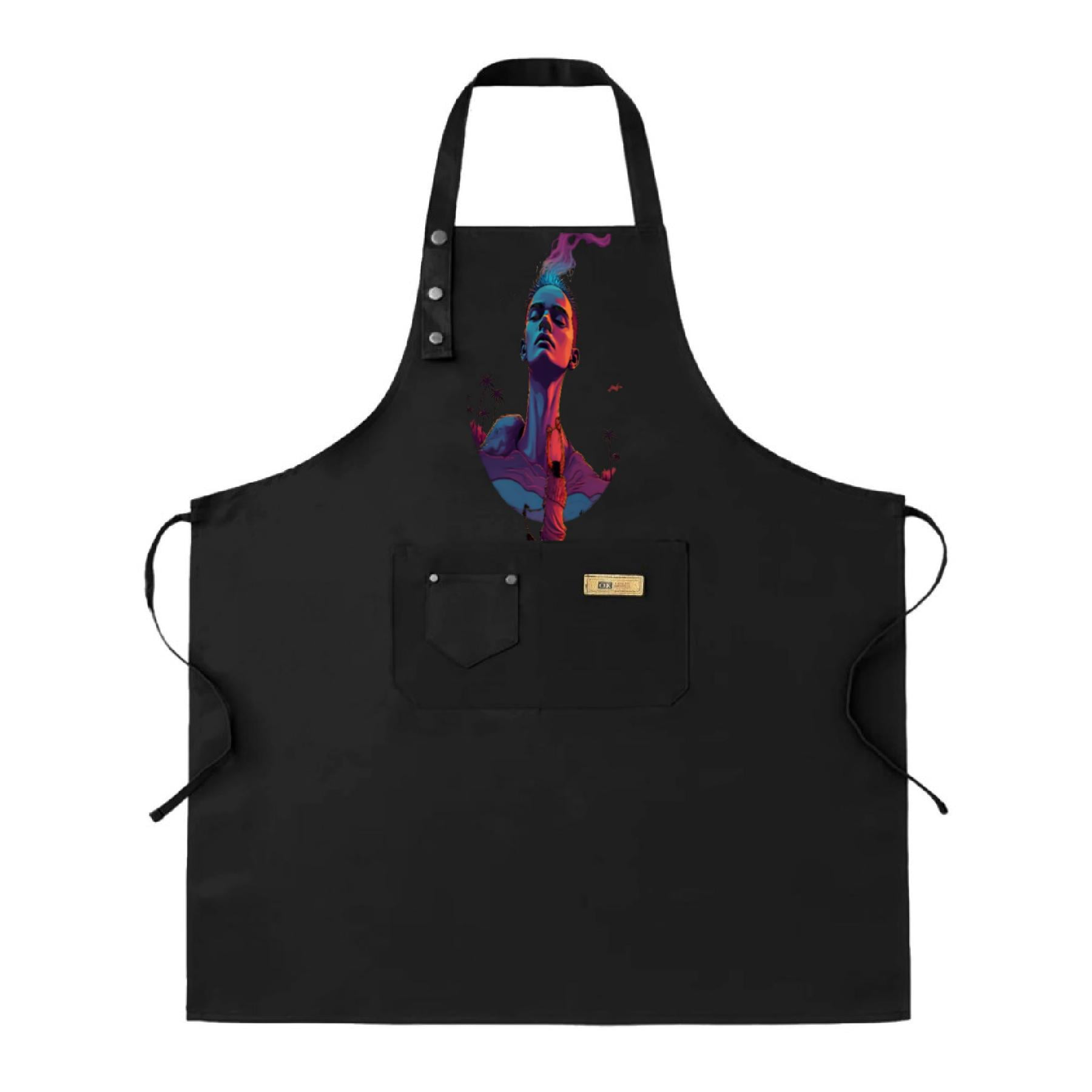 2 Pack Adjustable Bib Apron with 2 Pockets - Modern Black Apron ...