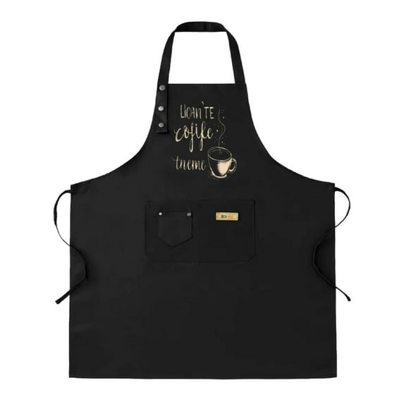 2 Pack Adjustable Bib Apron with 2 Pockets - Stylish Black Apron ...