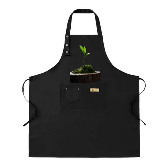 2 Pack Adjustable Bib Apron with 2 Pockets - Stylish Black Apron ...