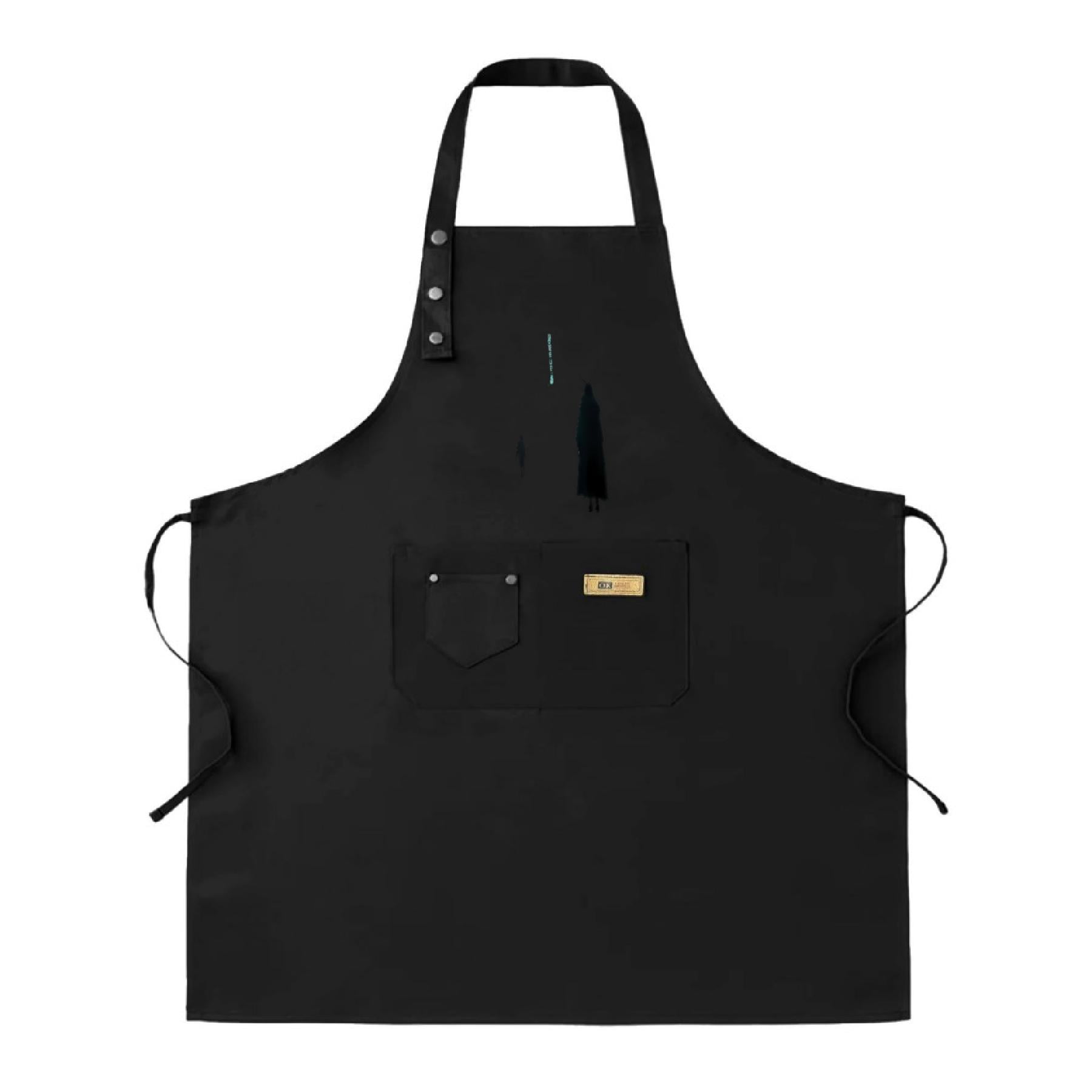 2 Pack Adjustable Bib Apron with 2 Pockets Stylish Black Design with ...