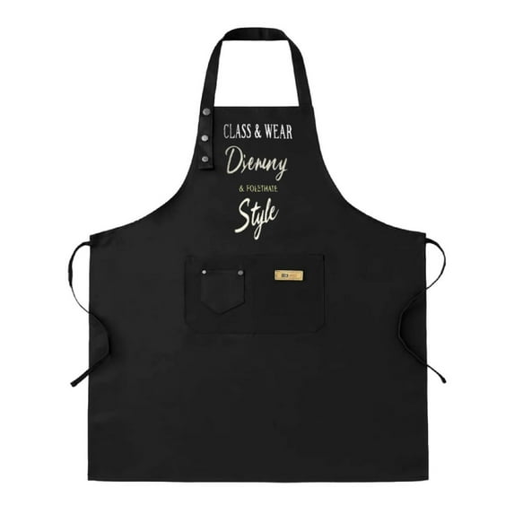 2 Pack Adjustable Bib Apron with 2 Pockets - Stylish Black Design with ...