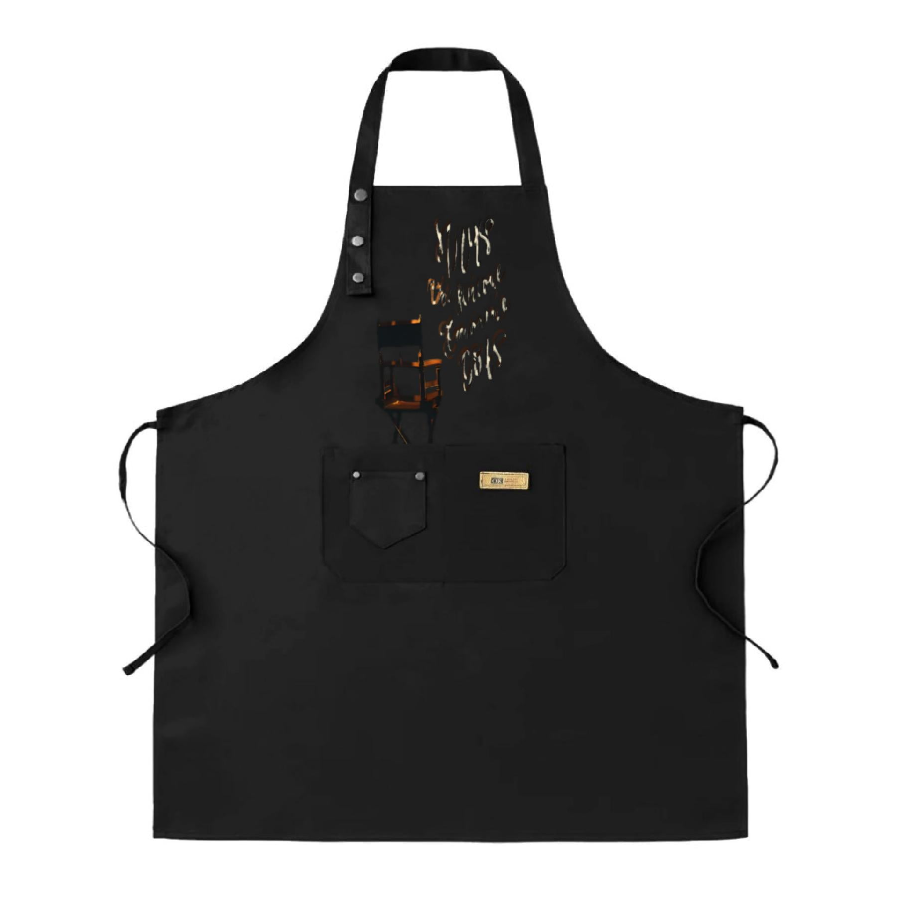 2 Pack Adjustable Bib Apron with 2 Pockets Stylish Black Design with ...