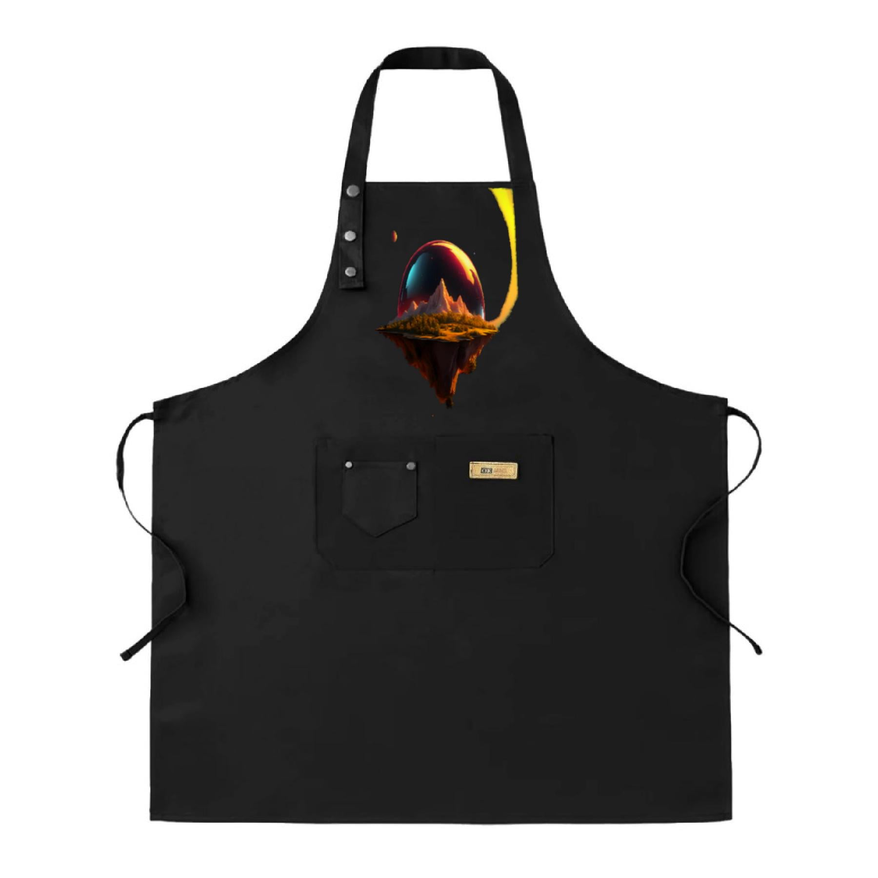 2 Pack Adjustable Bib Apron with 2 Pockets - Surreal Floating Island ...