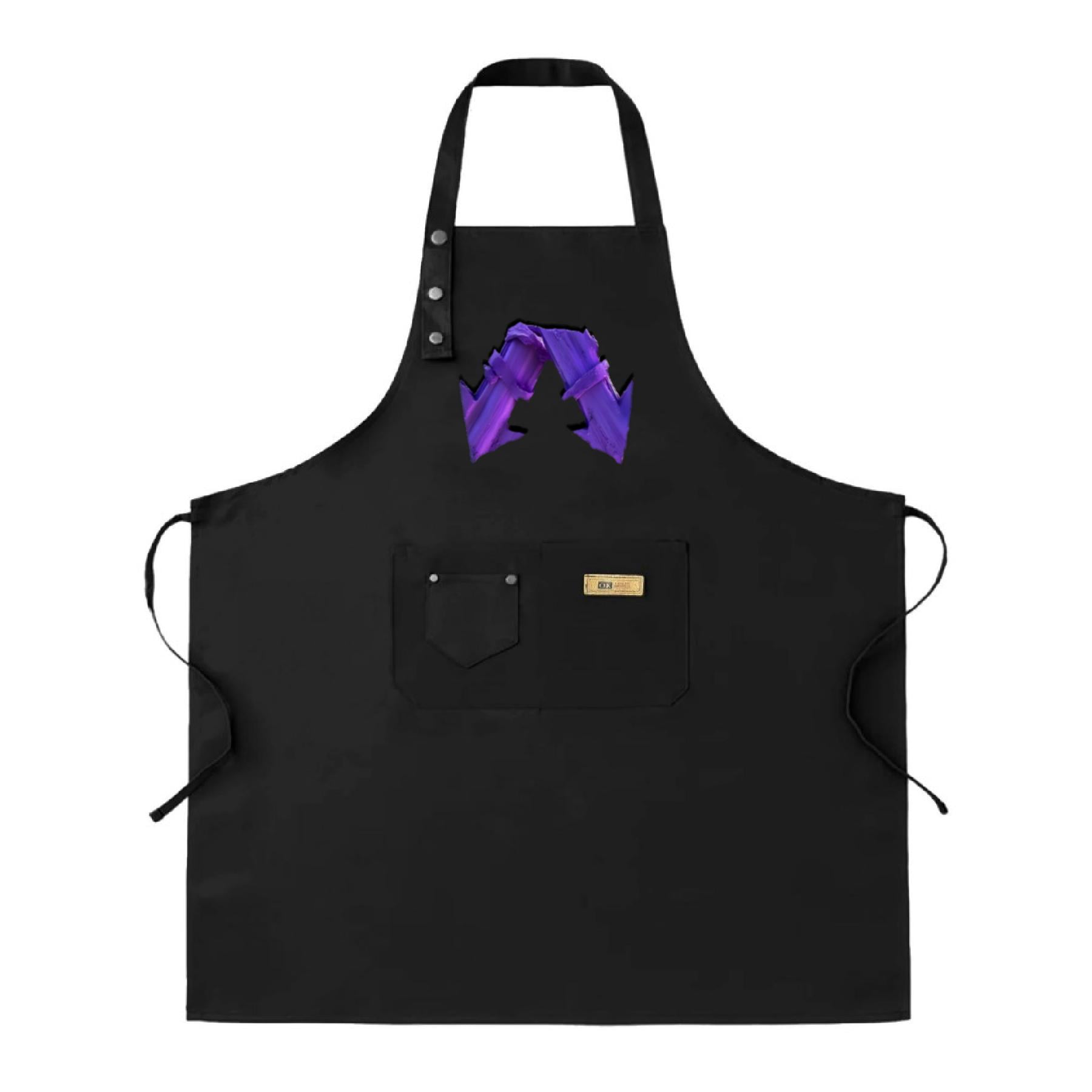 2 Pack Adjustable Bib Apron with Abstract Purple Design & 3 Pockets ...