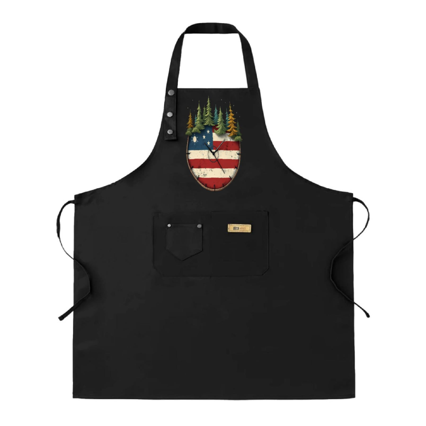 2 Pack Adjustable Bib Apron with American Flag Design 2 Pockets Perfect ...