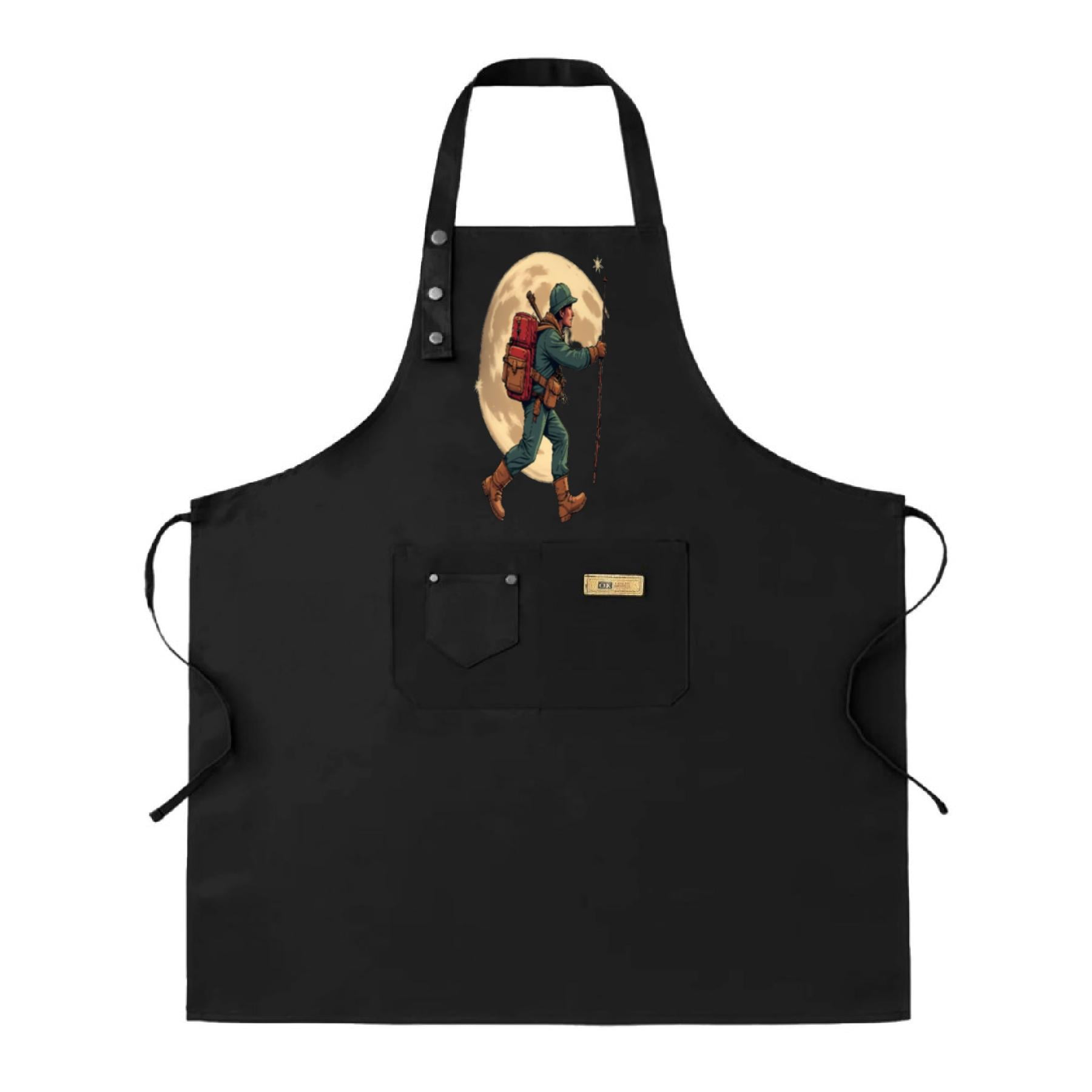 2 Pack Adjustable Bib Apron with Cartoon Climber Design 2 Pockets ...
