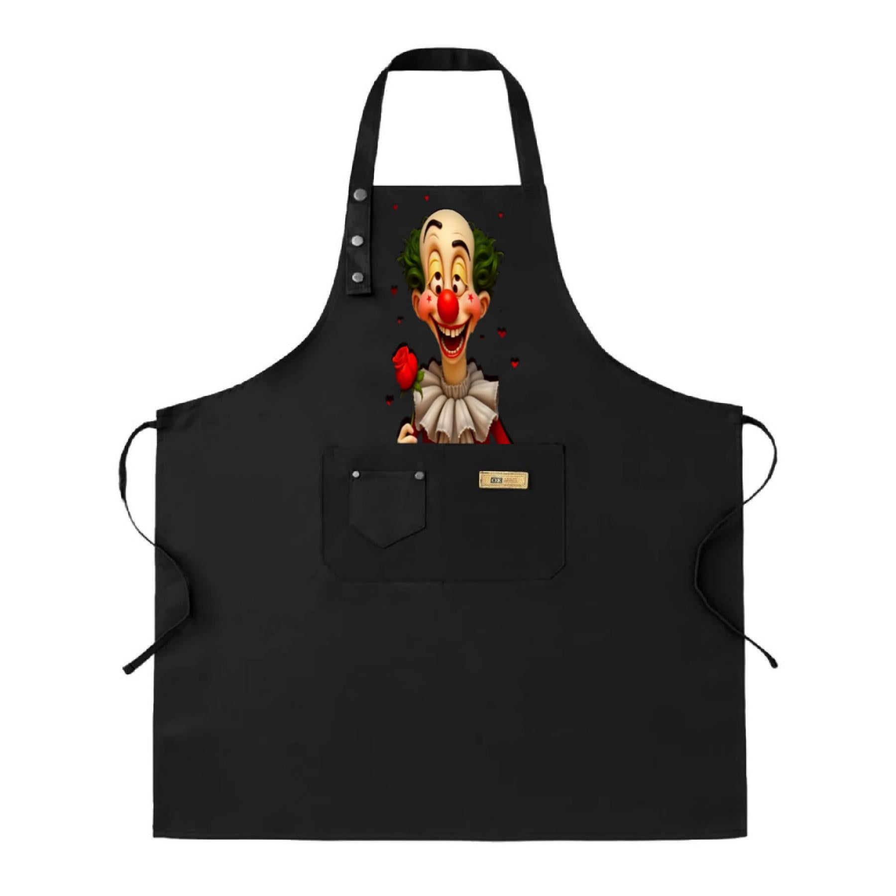 2 Pack Adjustable Bib Apron with Cartoon Clown Design Front Pocket and ...