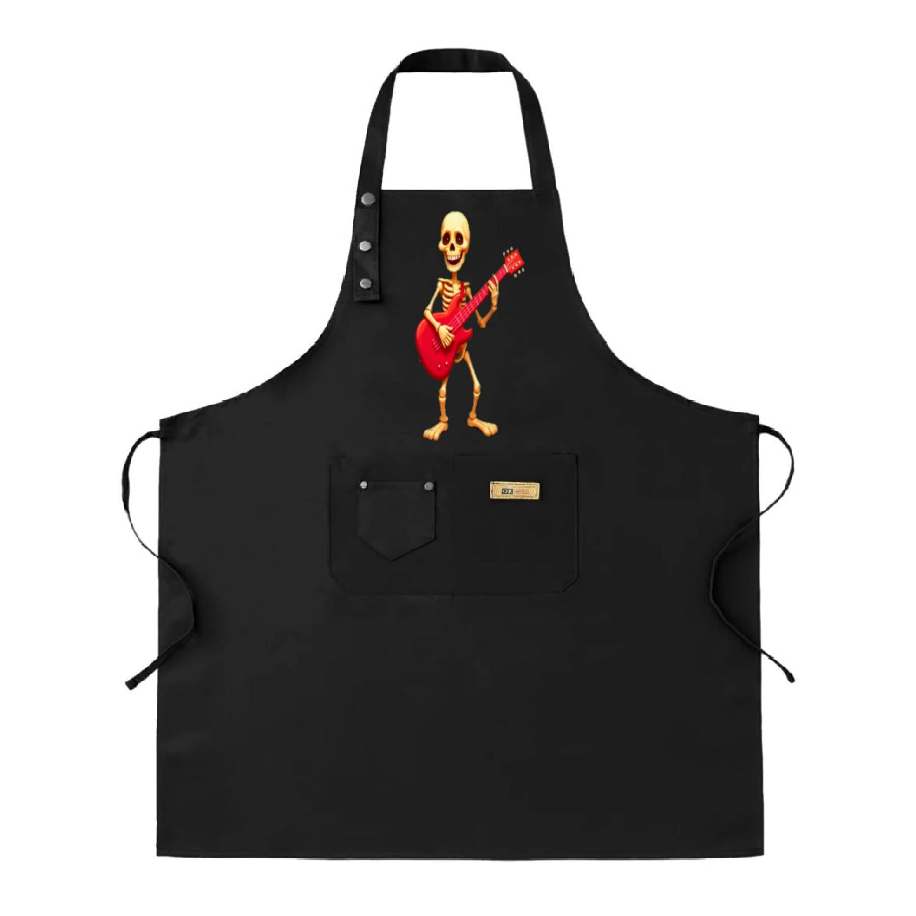 2 Pack Adjustable Bib Apron with Cartoon Skeleton Guitar Design 2 ...