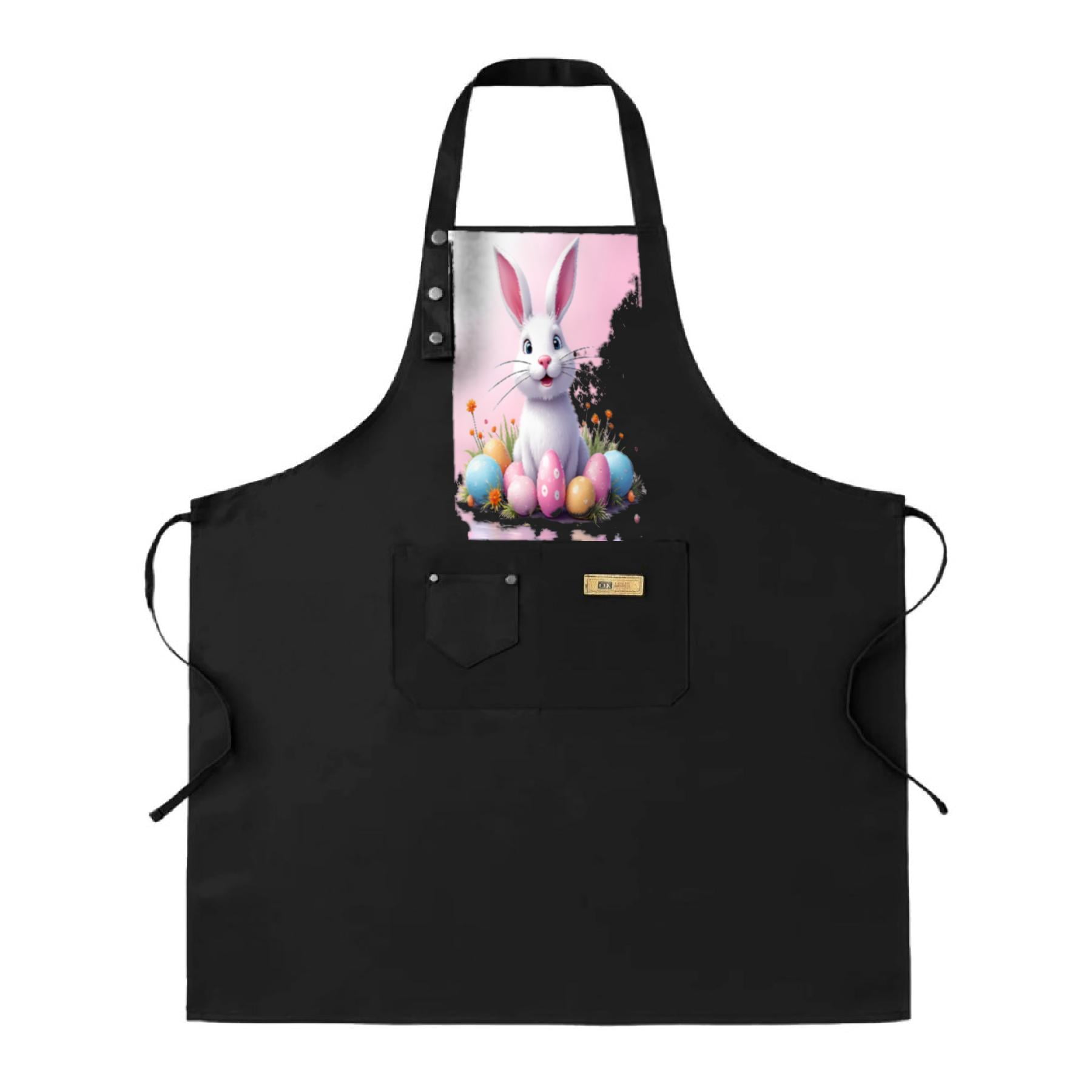 2 Pack Adjustable Bib Apron with Cheerful White Rabbit & Colorful ...