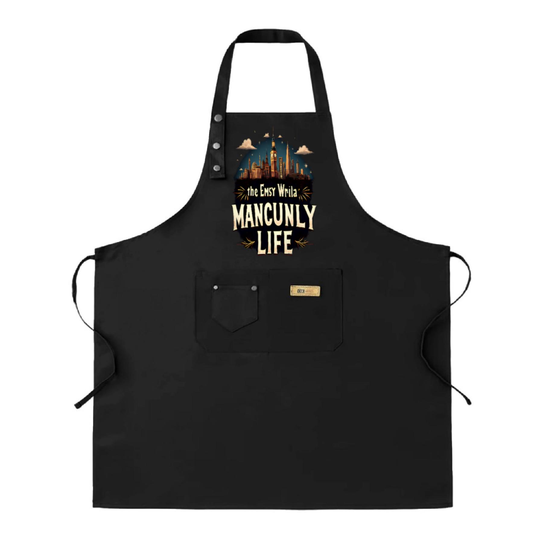 2 Pack Adjustable Bib Apron with Cityscape Design & Central Pocket ...