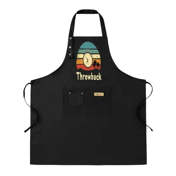 2 Pack Adjustable Bib Apron with Colorful Clock & Palm Tree Design ...