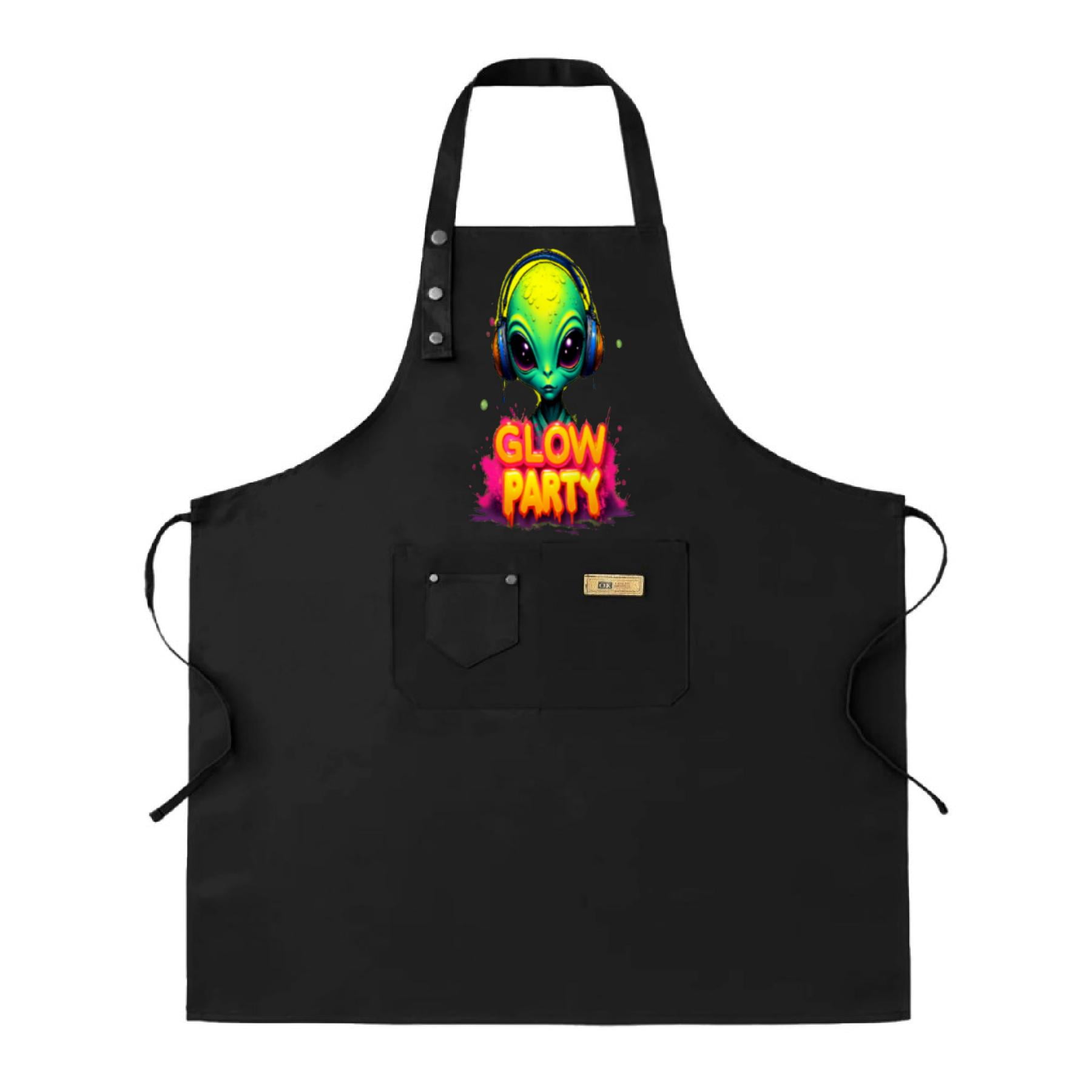 2 Pack Adjustable Bib Apron with Colorful Design & ' GLOW PARTY ' Text ...