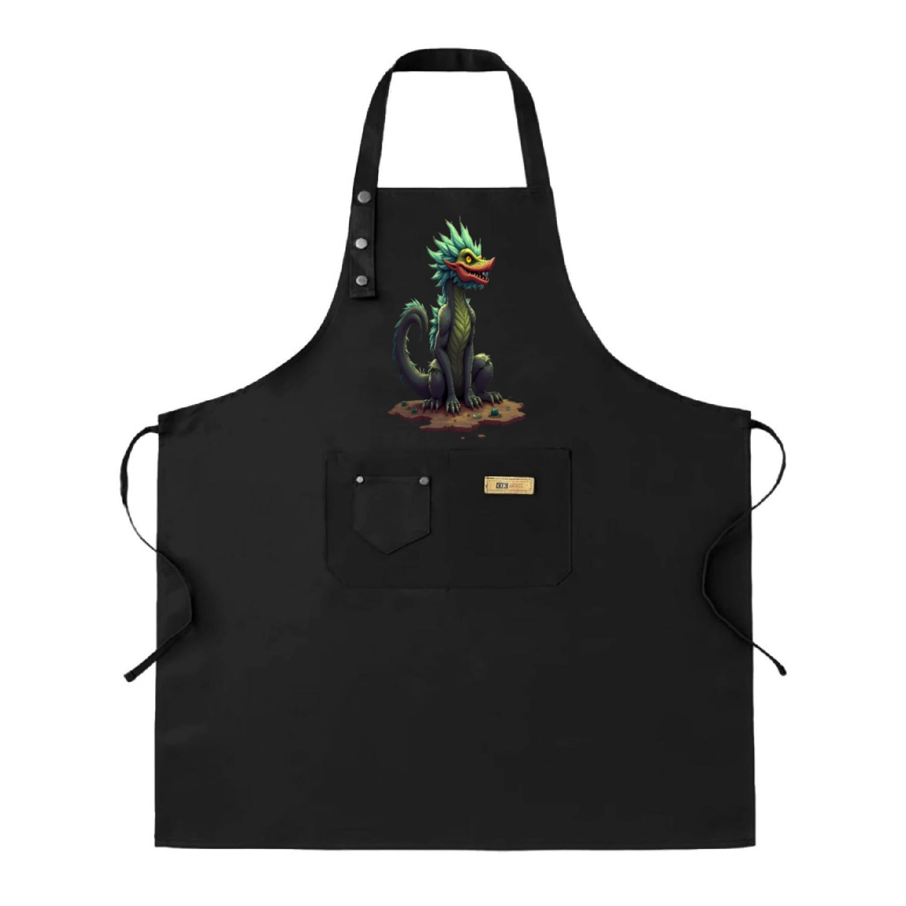 2 Pack Adjustable Bib Apron with Colorful Dragon Design & 2 Pockets ...