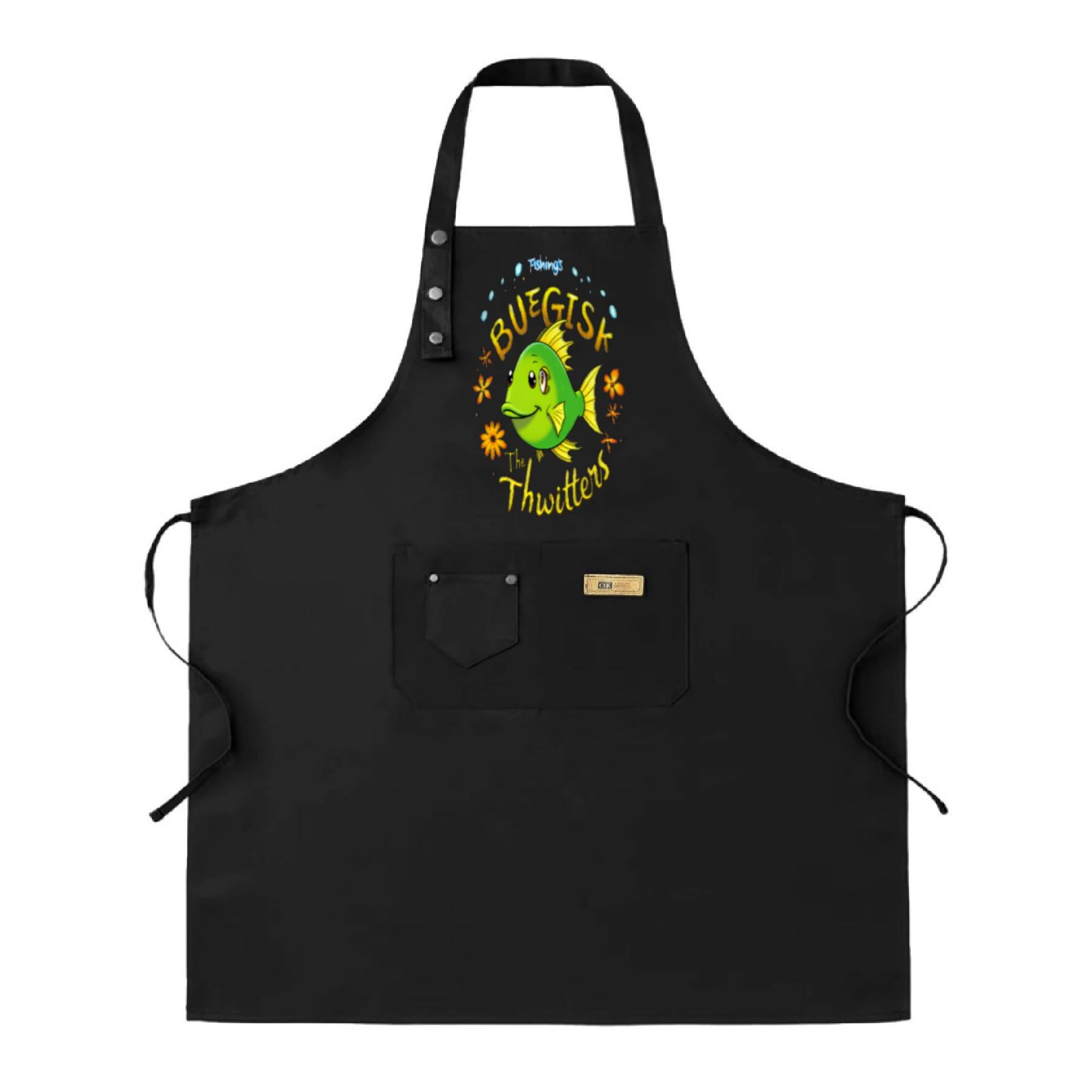 2 Pack Adjustable Bib Apron with Colorful Fish Design & Pockets - Fun ...