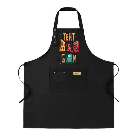 2 Pack Adjustable Bib Apron with Colorful Gaming Design Front Pocket ...
