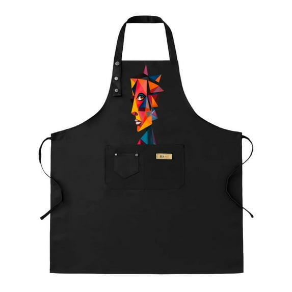 2 Pack Adjustable Bib Apron with Colorful Geometric Face Design & 2 ...