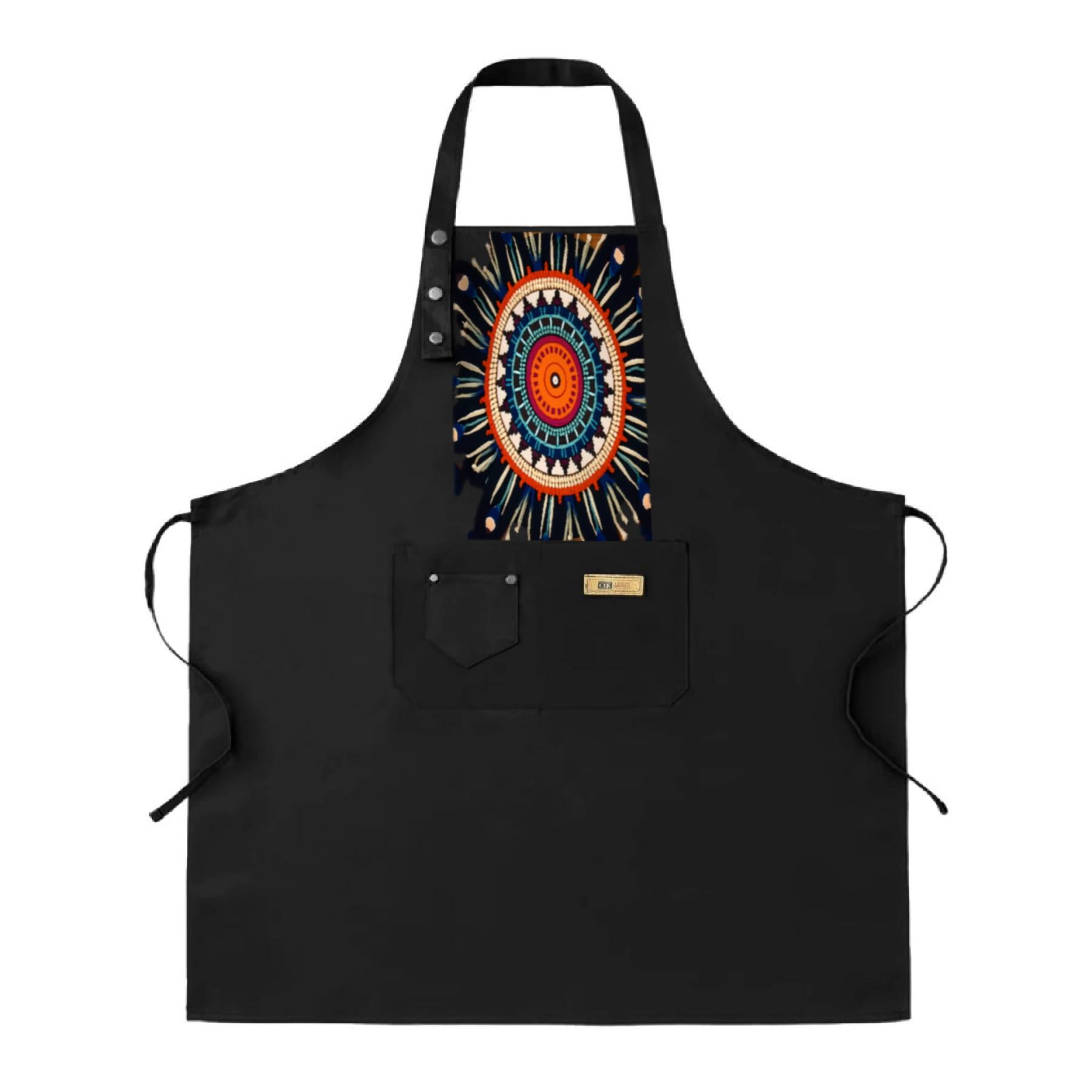 2 Pack Adjustable Bib Apron with Colorful Mandala Design & 2 Pockets ...