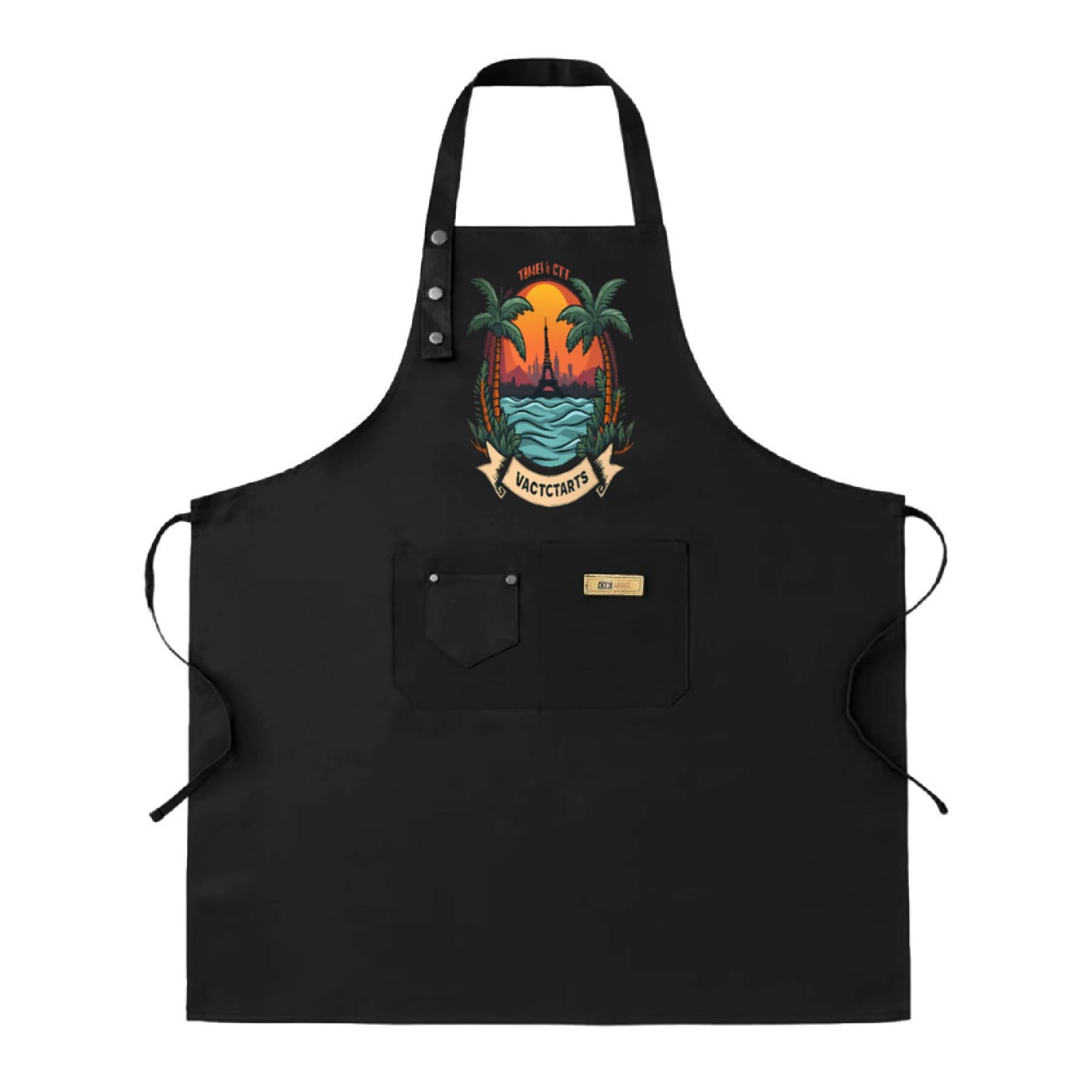 2 Pack Adjustable Bib Apron with Colorful Miami City Design Palm Trees ...