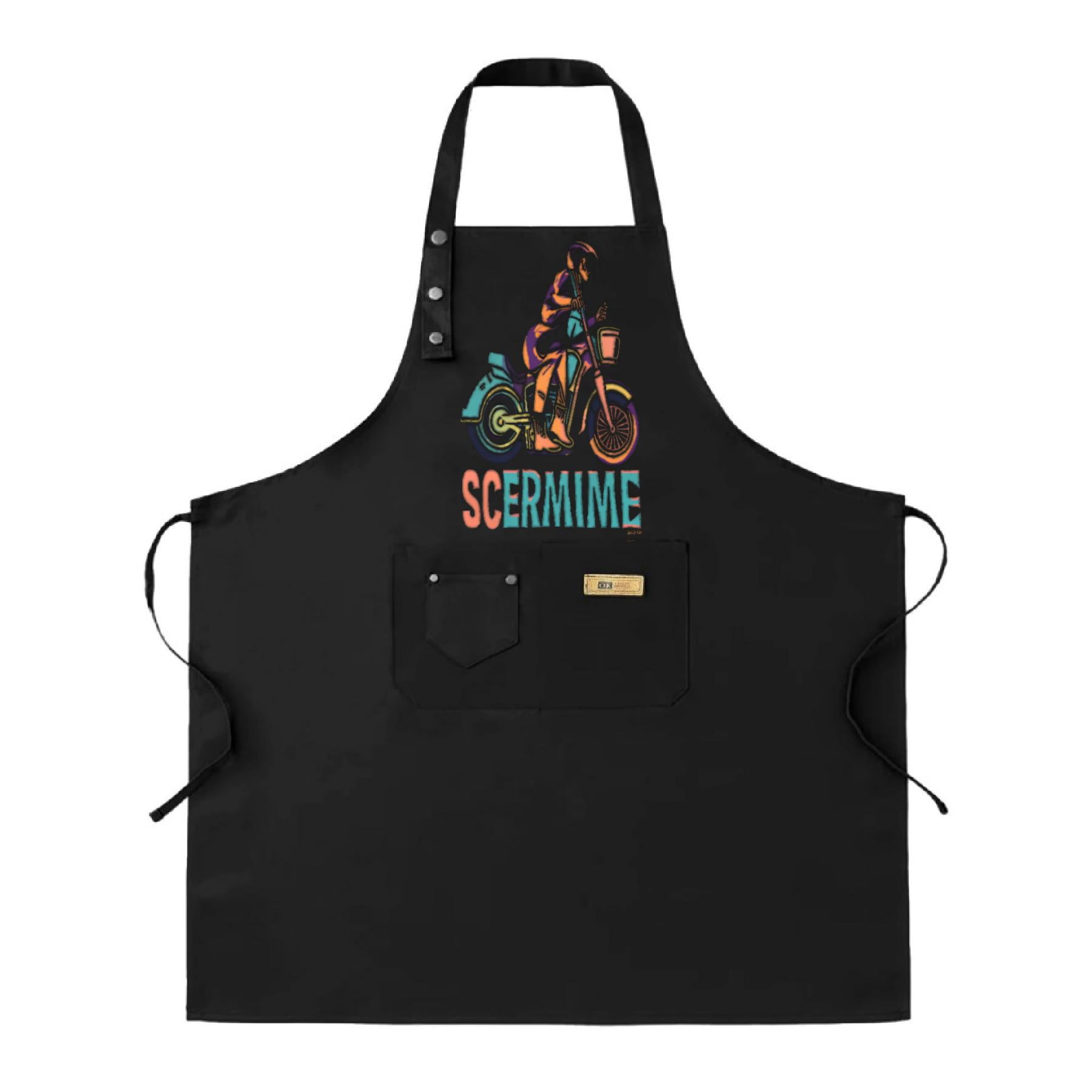 2 Pack Adjustable Bib Apron with Colorful Motorcycle Graphic ...