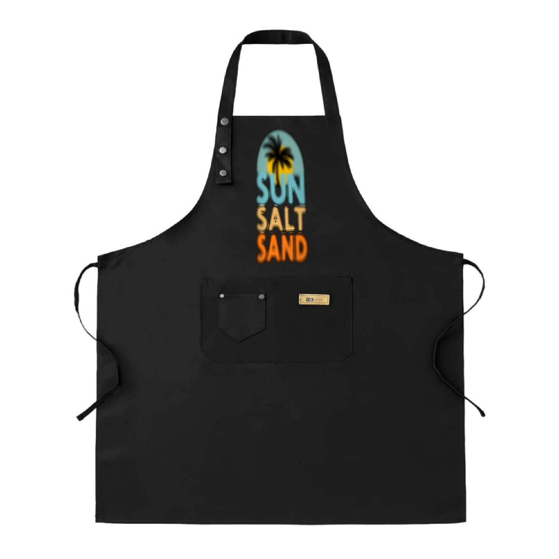 2 Pack Adjustable Bib Apron with Colorful Palm Tree & Sun Design ...
