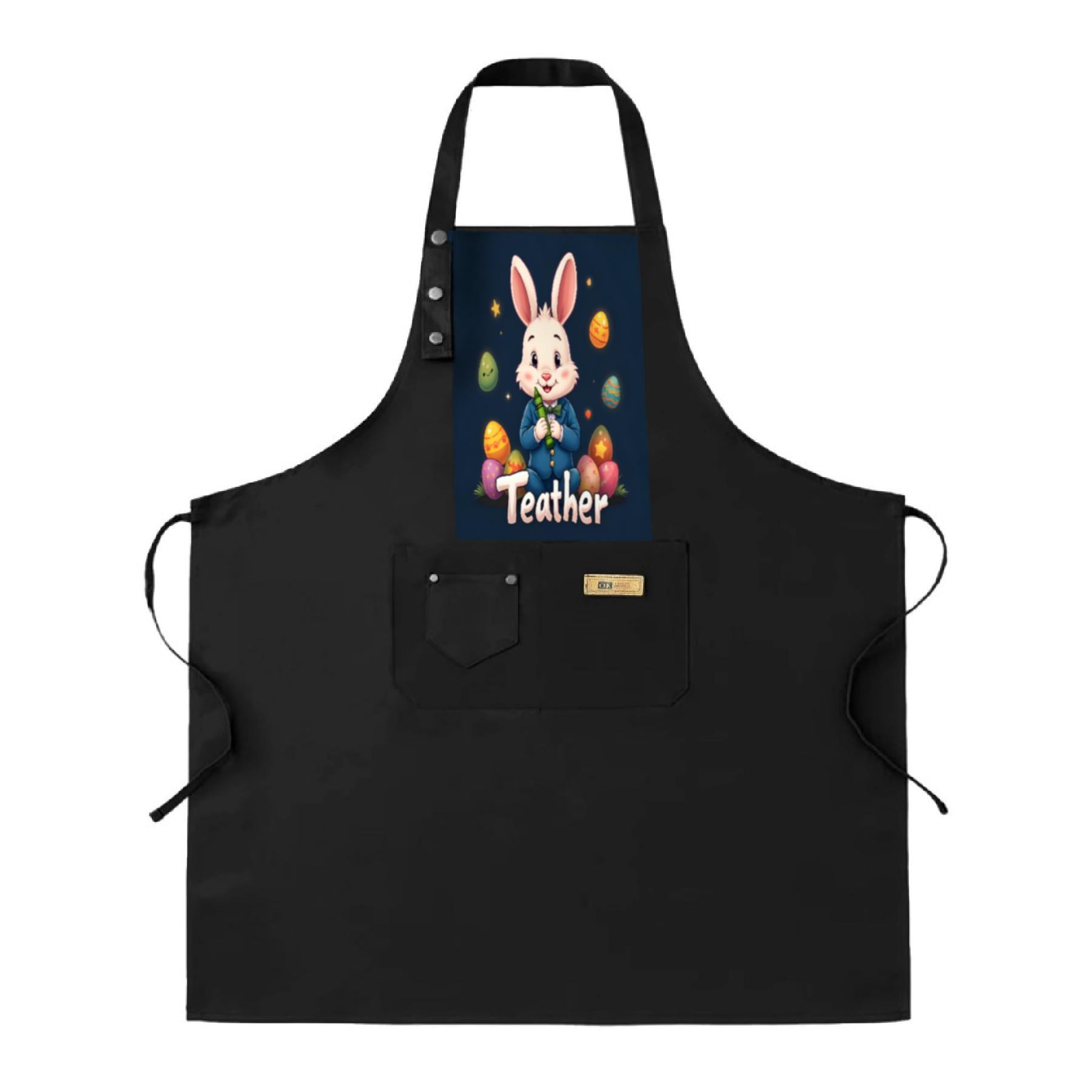 2 Pack Adjustable Bib Apron with Colorful Rabbit & Easter Eggs Design 2 ...