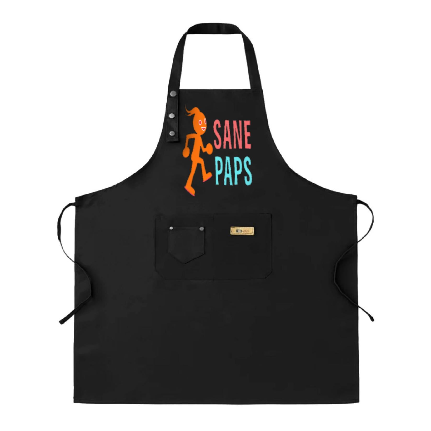 2 Pack Adjustable Bib Apron with Colorful ' SAINE PAPS ' Cartoon Design ...