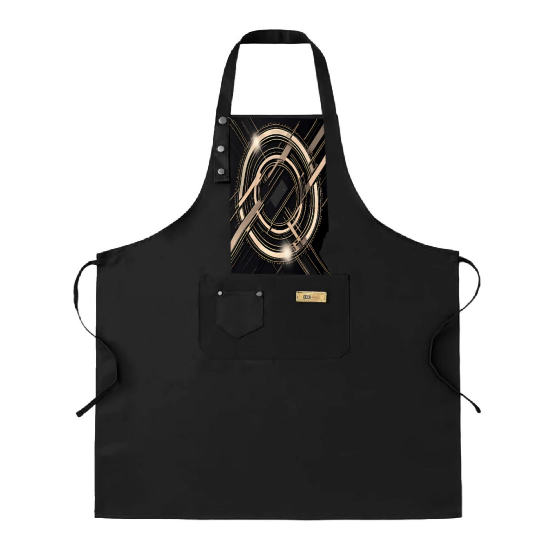 2 Pack Adjustable Bib Apron with Concentric Golden Rings Design 2 ...