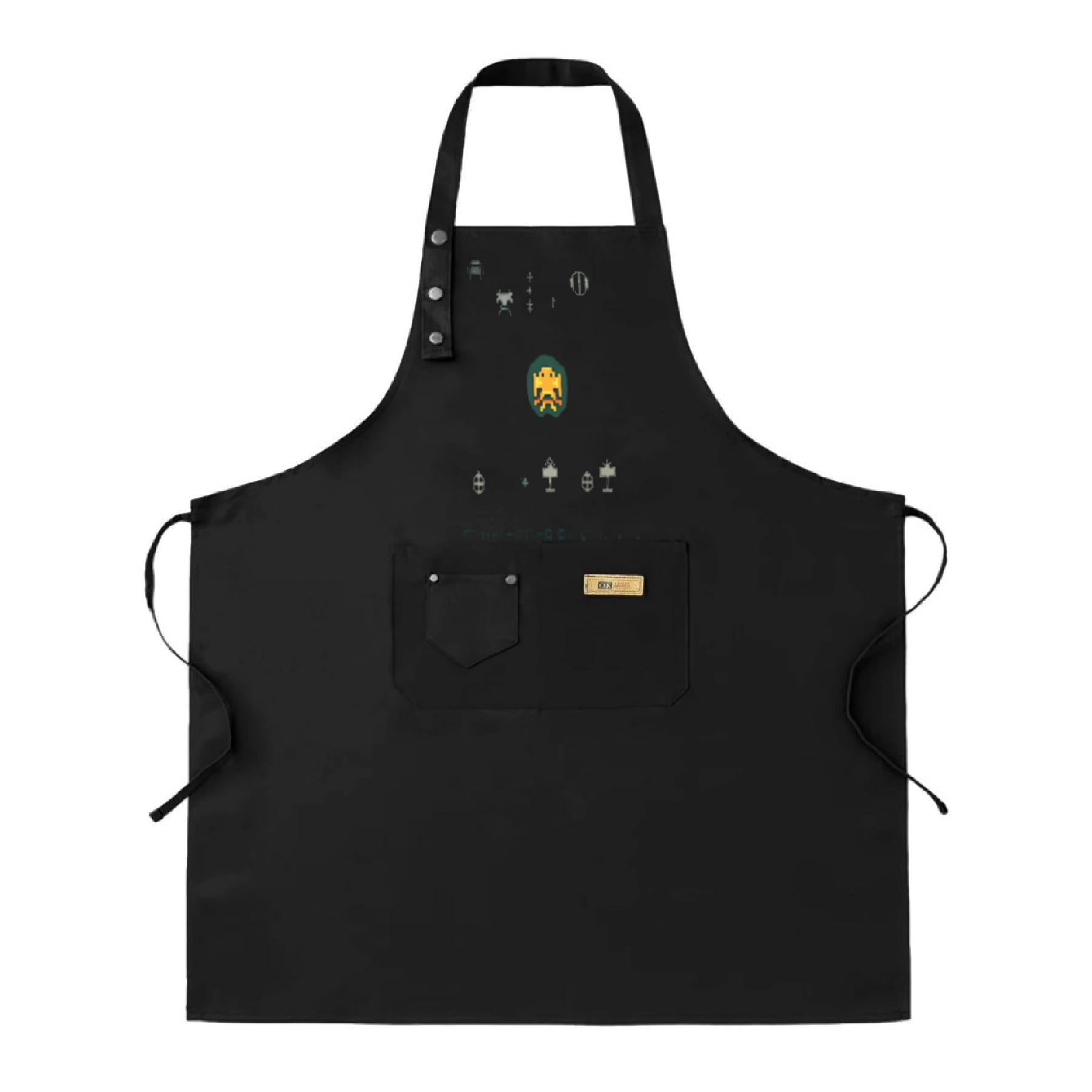 2 Pack Adjustable Bib Apron with Decorative Emblem & Compass 2 Pockets ...