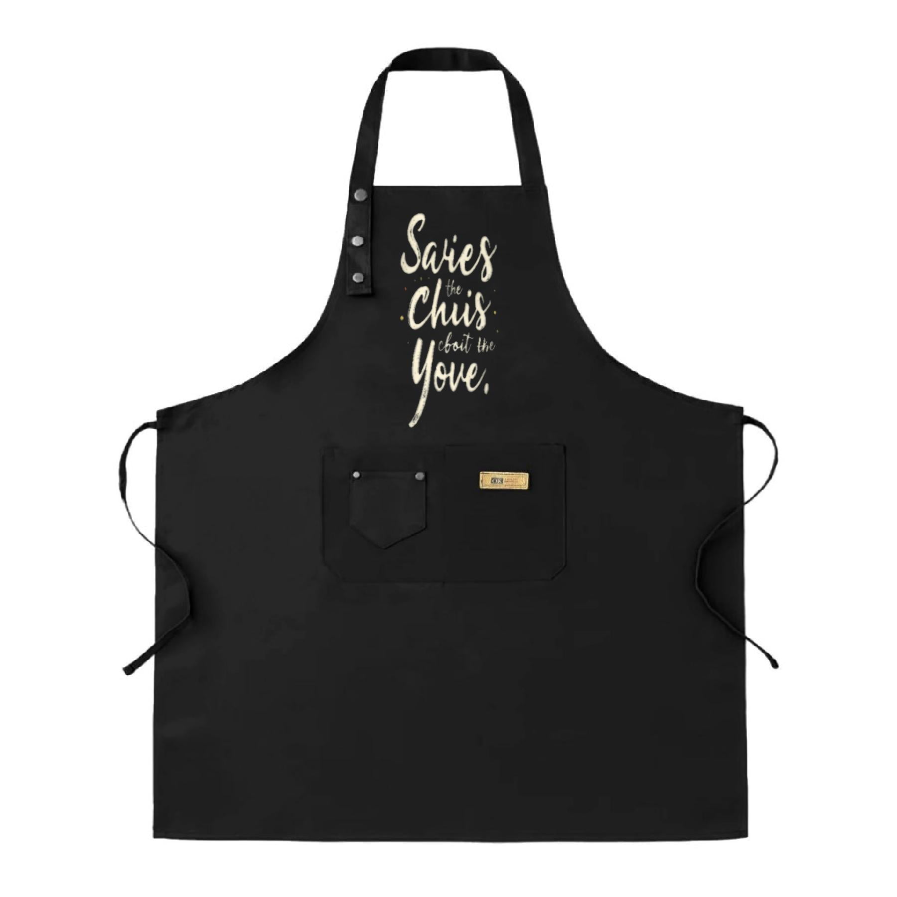 2 Pack Adjustable Bib Apron with Decorative Phrase " Sans Chus Y ' a ...