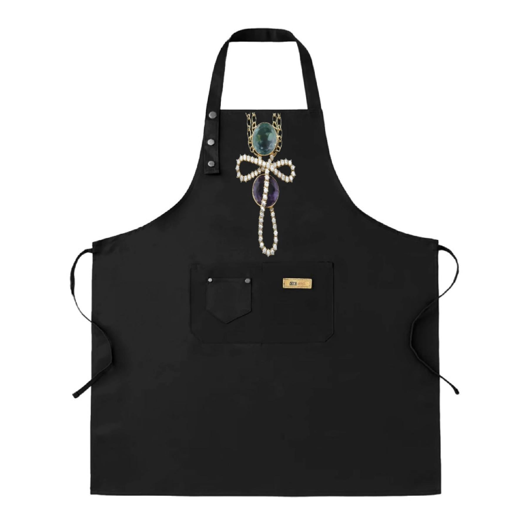 2 Pack Adjustable Bib Apron with Decorative Teardrop & Oval Design 2 ...