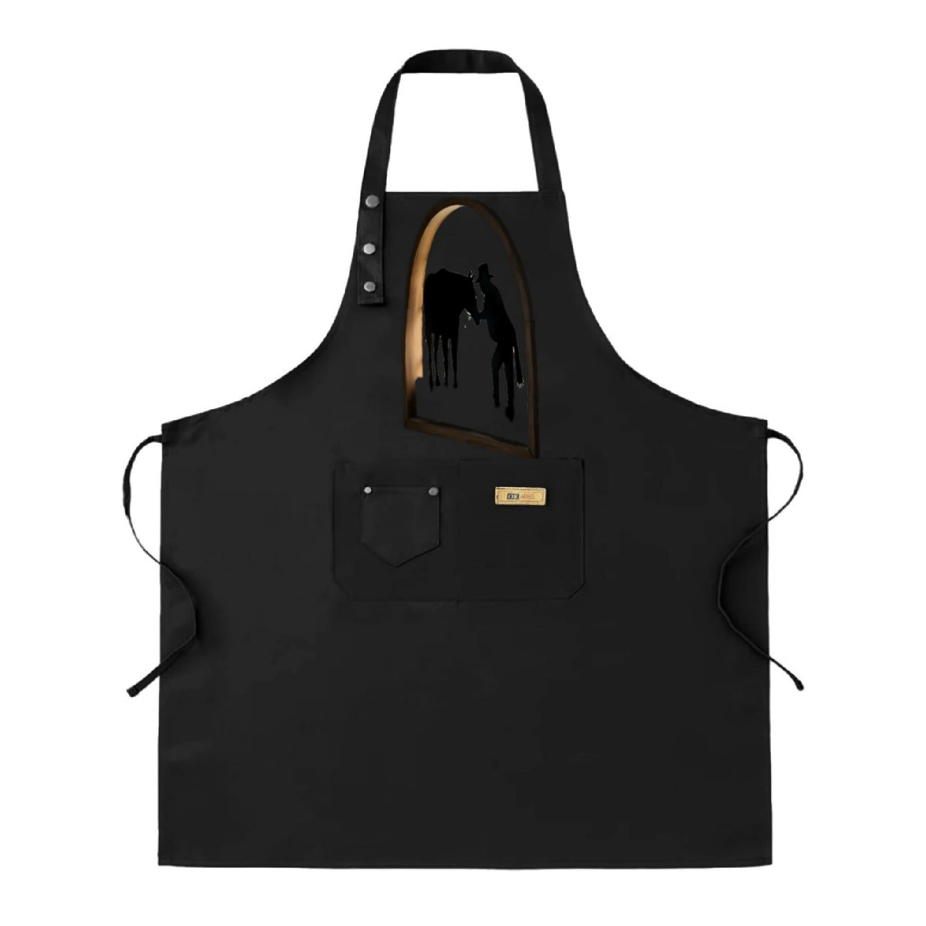 2 Pack Adjustable Bib Apron with Decorative Window Design & Silhouette ...