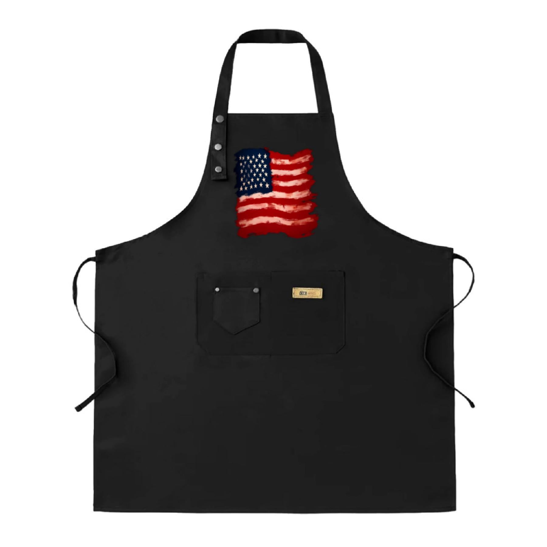 2 Pack Adjustable Bib Apron with Denim - Like Design 2 Pockets American ...