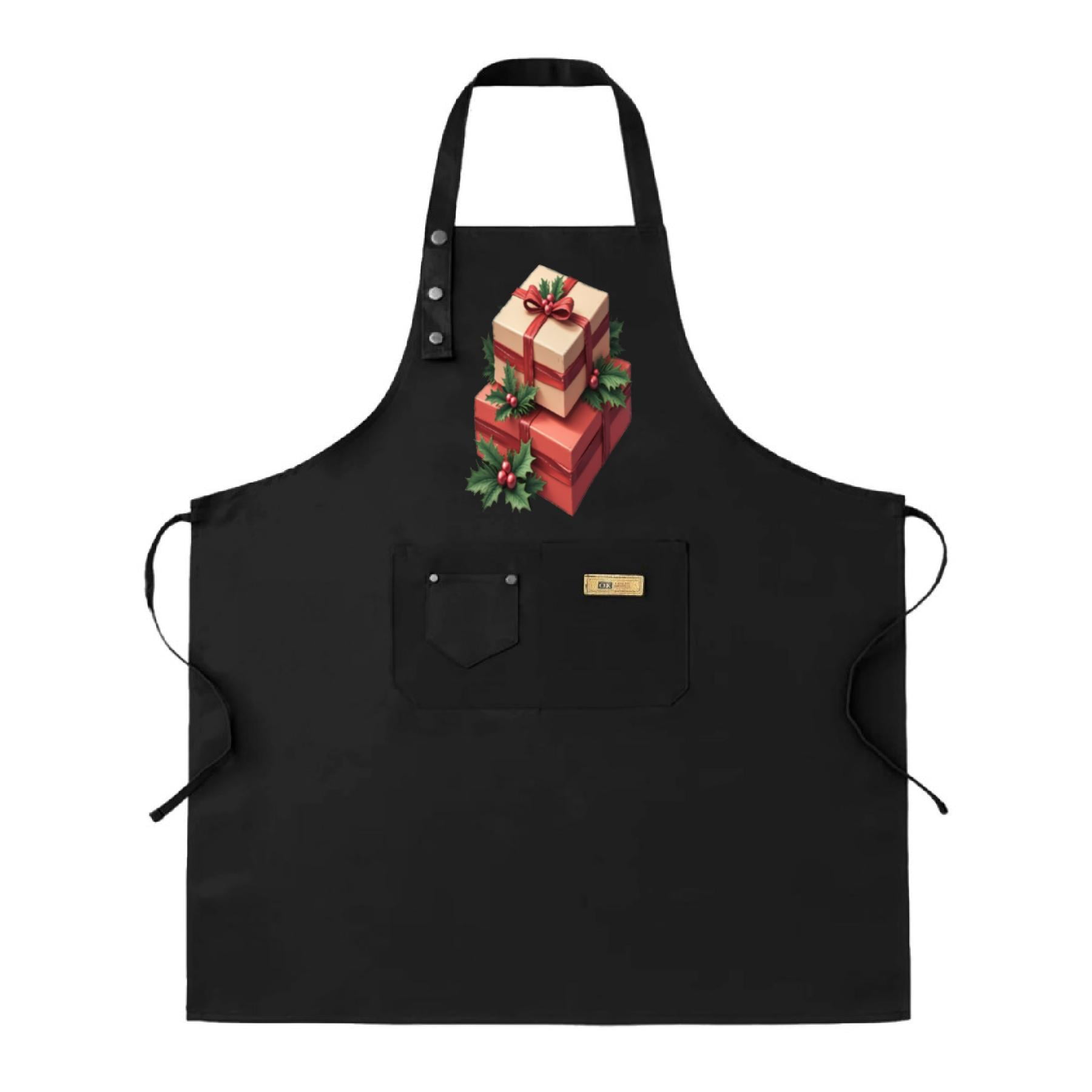 2 Pack Adjustable Bib Apron with Denim - Like Design & Holiday Gift Box ...
