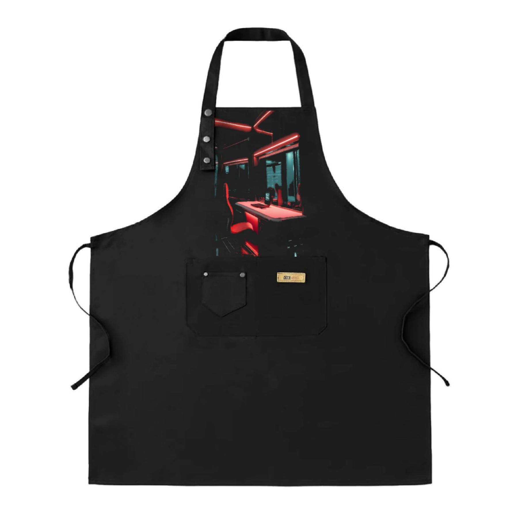 2 Pack Adjustable Bib Apron with Denim-Style Pocket Modern Design with ...