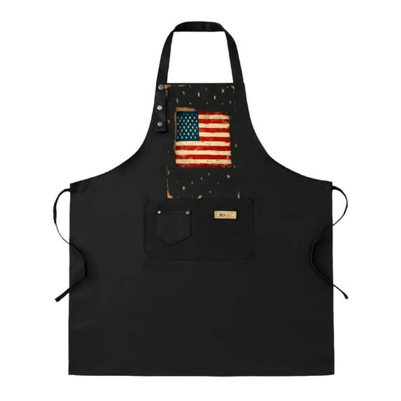 2 Pack Adjustable Bib Apron with Distressed American Flag Design 2 ...